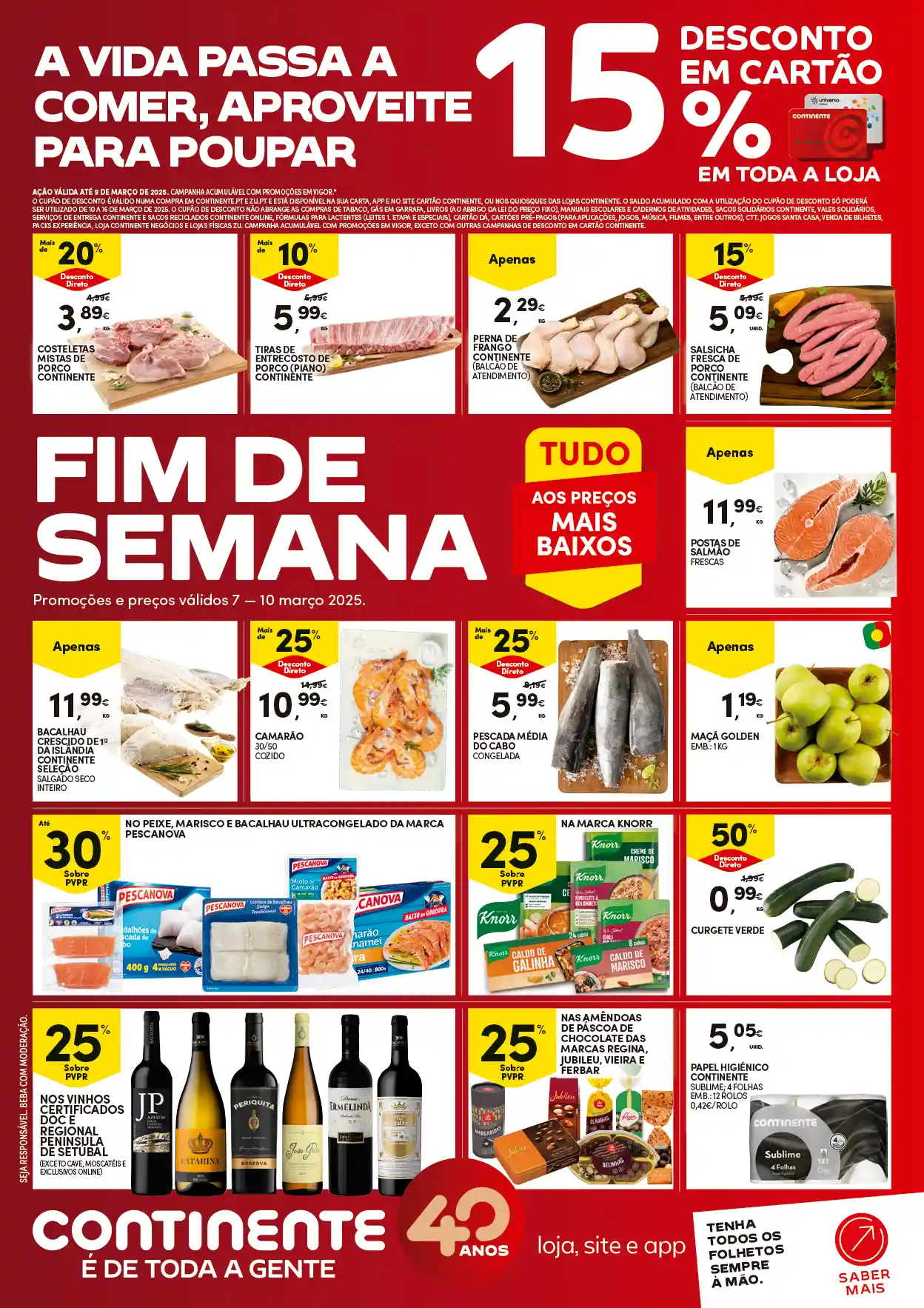 Folheto Continente fim de semana 7 a 10 Mar 2025